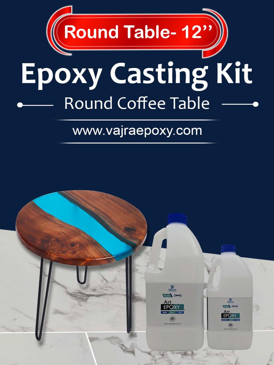 Epoxy Round Table 12″ Casting Kit - Vajra Epoxy Store